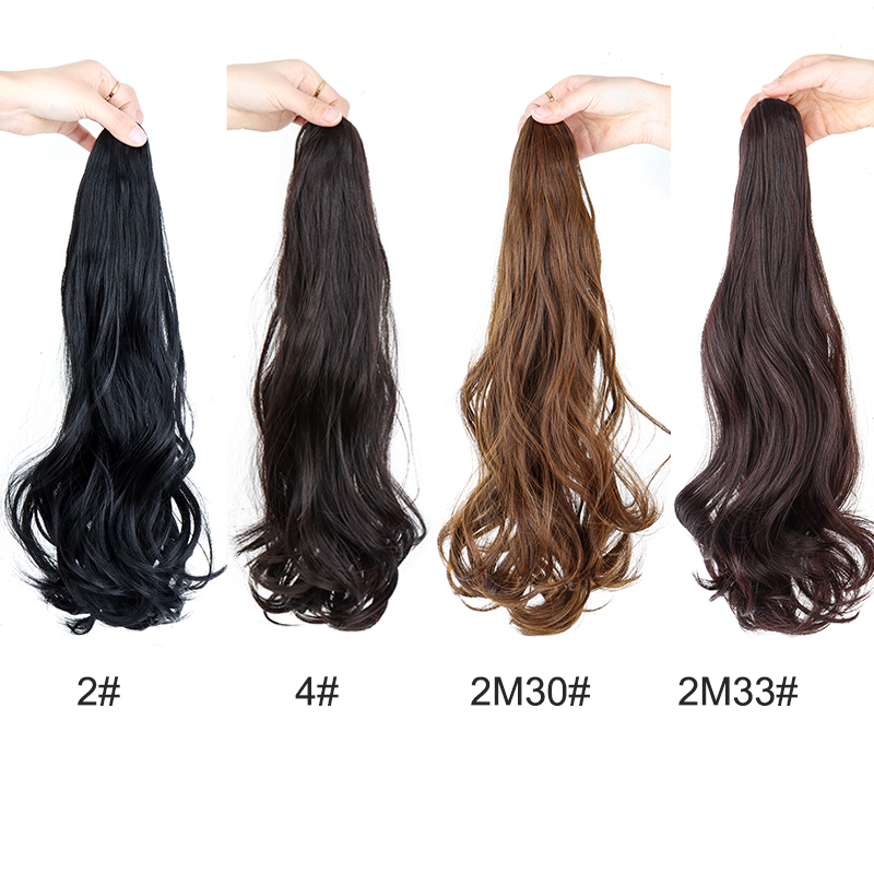 45cm Long Curly Ponytail Wig Synthetic Hair With Claw Clip Hair ...