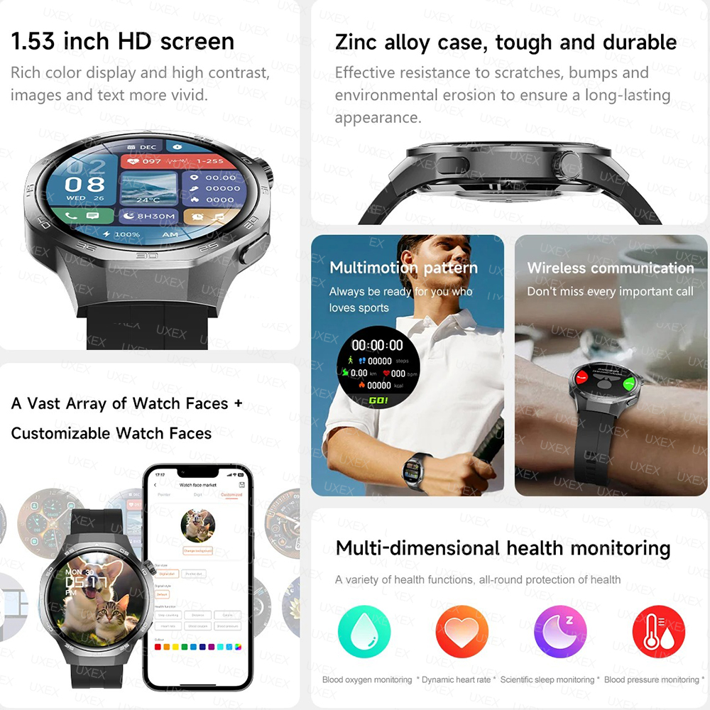 2025 New Birthday Present Smartwatch 1.53” HD Wireless Call Health ...