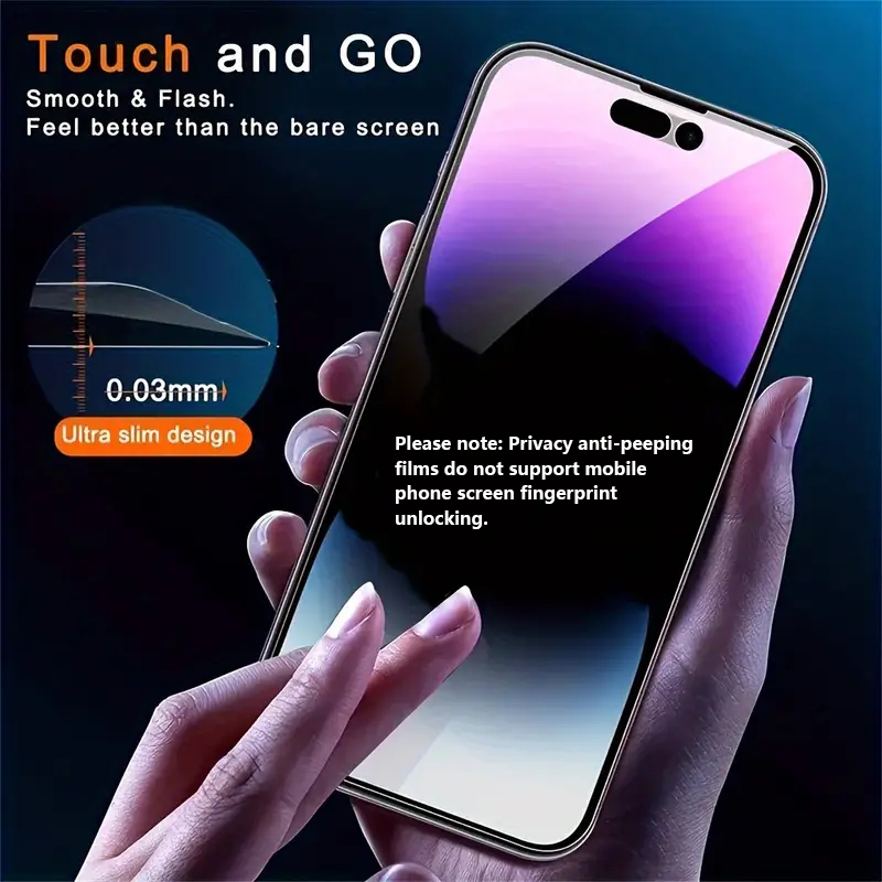 2Pcs Privacy Tempered Glass Film Screen Protectors for iPhone 11 15 12 ...