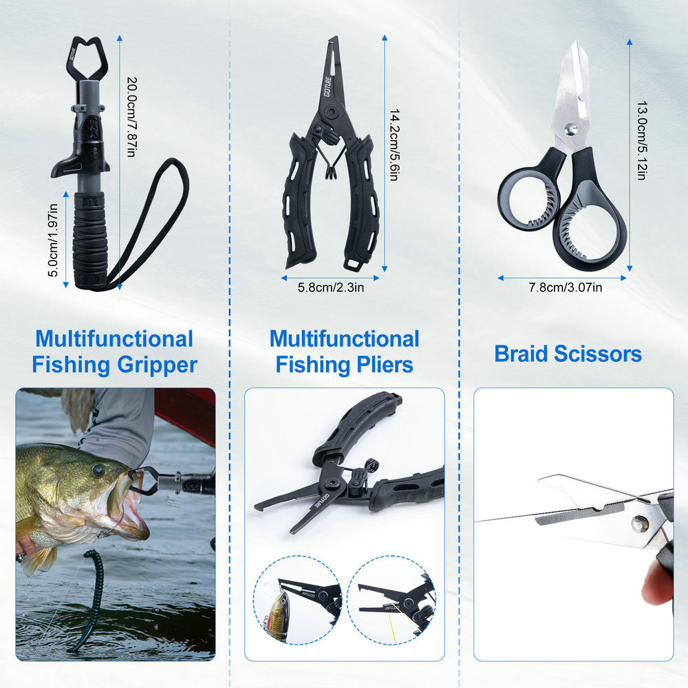 GOTURE Telesscopic Spinning Full Set Portable Fishing Rod Reel Line ...