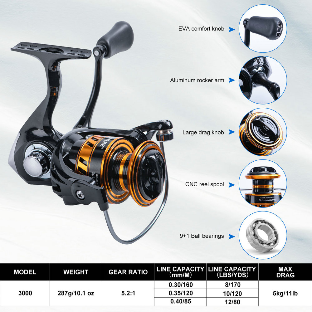 GOTURE Telesscopic Spinning Full Set Portable Fishing Rod Reel Line ...