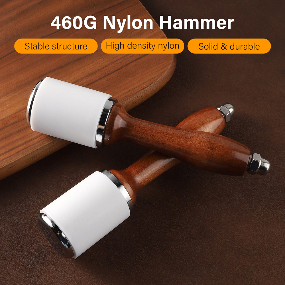 WUTA Professional Leather Carve Hammer Nylon Hammers Mallet Wood Handle ...