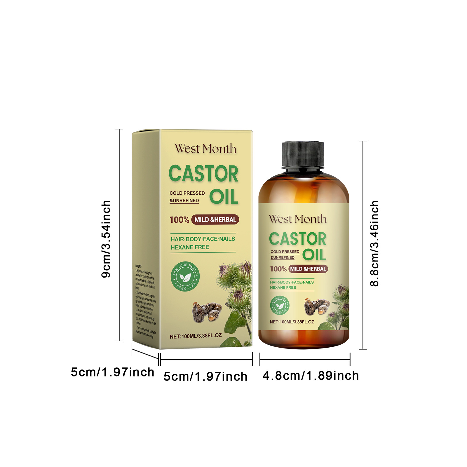Ultimate Nourishing Hair Elixir with Castor Oil - 100ml Deep Hydration ...