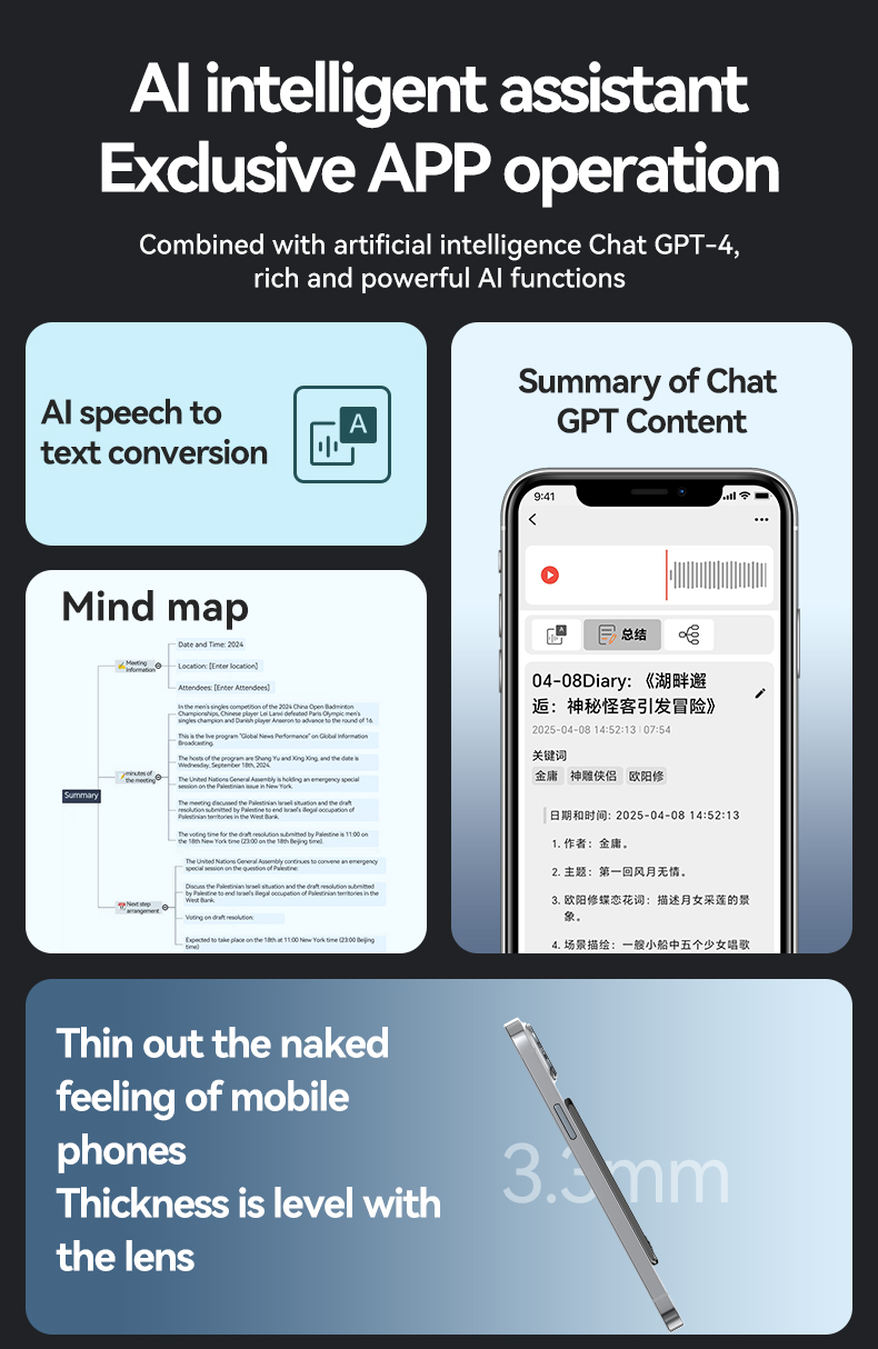 Digital AI Voice Recorder with Real-Time Transcription & Translation ...