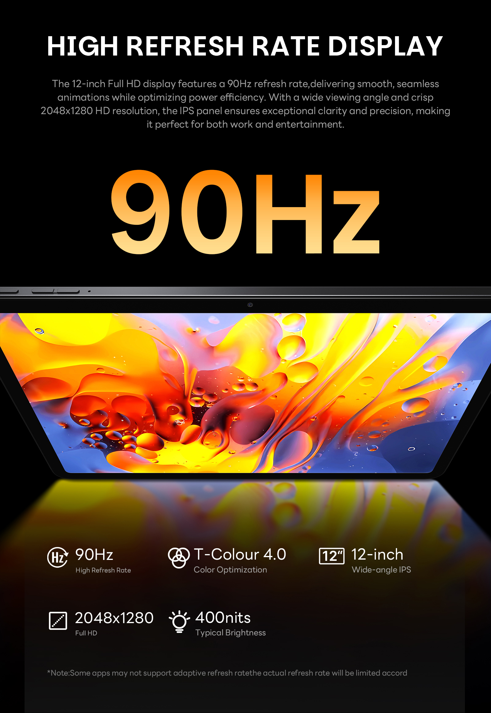 SUXI MEGA-98K wifi Android Tablet 12" 2K 20+128GB 8000mAh Android 15 ...