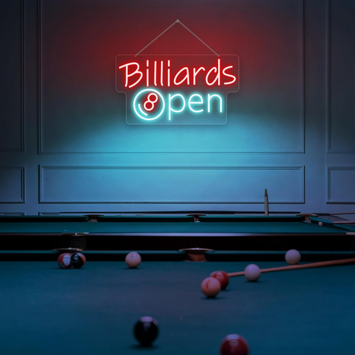 Billiards Open LED Sign Billiards LED Neon Light Custom Billiard 8 Ball ...