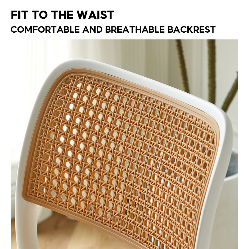 Dining Chair With Backrest Plastic Rattan Chair Nordic Plastic ...