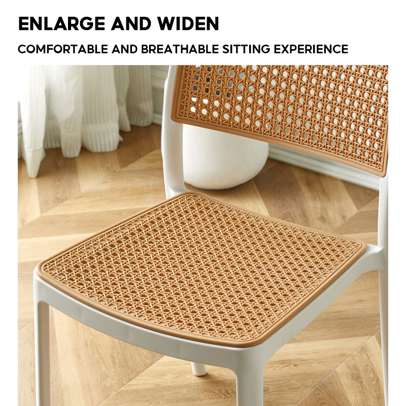 Dining Chair With Backrest Plastic Rattan Chair Nordic Plastic ...