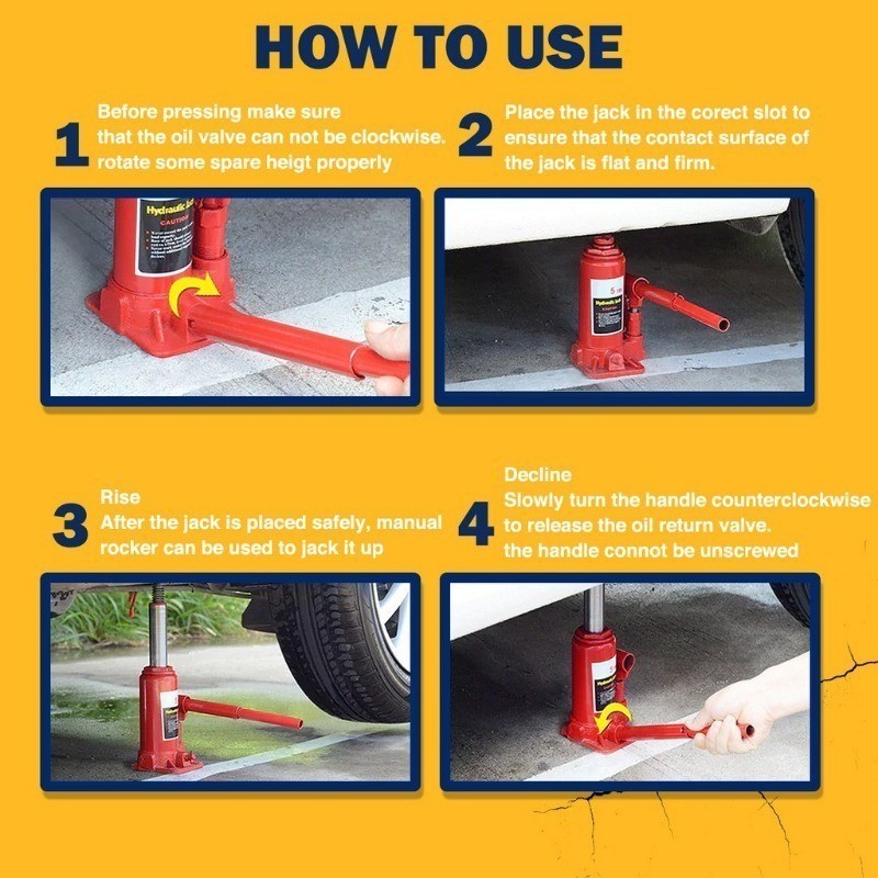 【COD】2/5/10 Tons Car Horizontal Jack Hydraulic Extra Heavy Duty Bottle ...