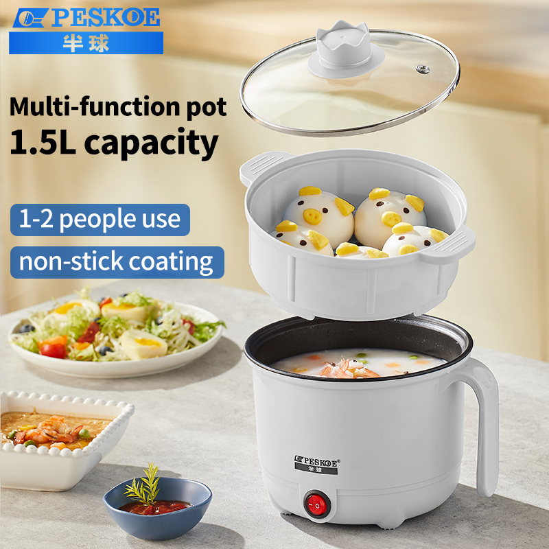 PESKOE mini rice cooker With Steamer/ non stick pan hot pot Multifunctional Electric Cooker ...