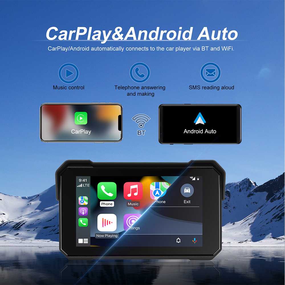 PECHAM 5 Inches Motorcycle Navigator Smart GPS Navigation Driving Recorder IP67 waterproof Smart ...