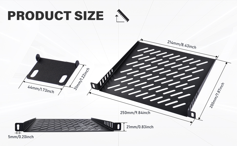 DeskPi RackMate Accessories Rack Shelf 10 inch 0.5U Rack for T0/T1 ...
