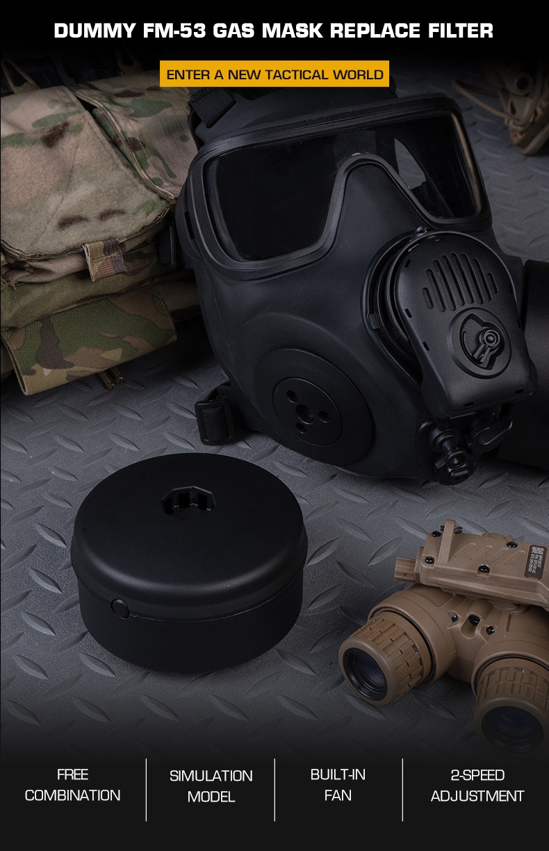 Model of tactical respirator exhaust fan gas mask filter canister ...