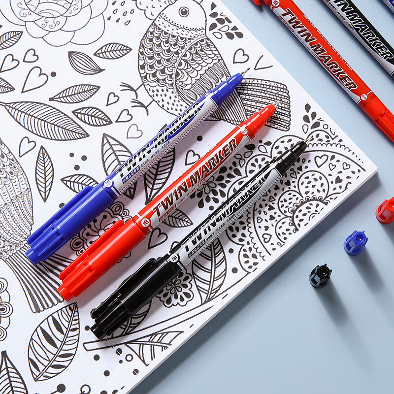 M&G Color marker pen Line drawing pen double-headed oil-based pen quick ...