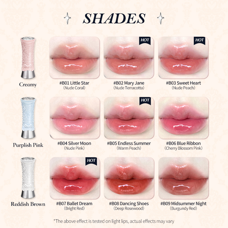 Flower Knows Swan Ballet Series Shine Lipstick High Pigmentation ...