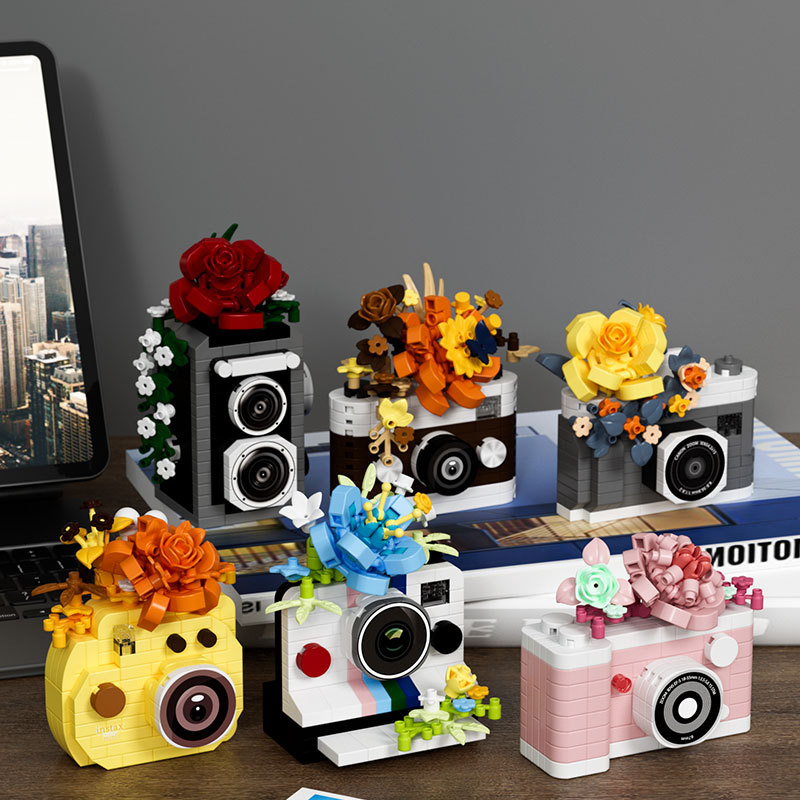 Various flower mini cameras, building block toys gifts | Shopee Philippines