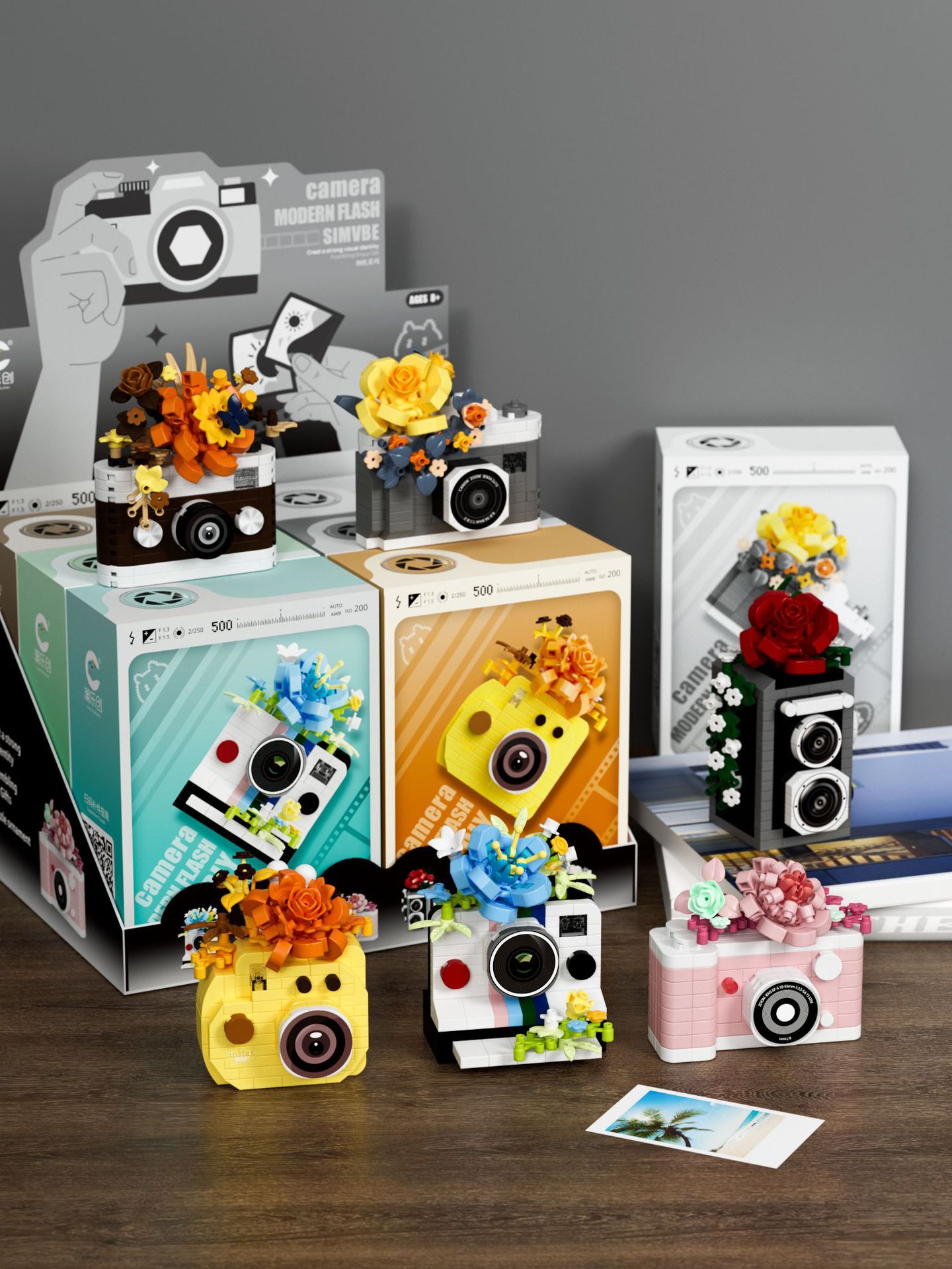 Various flower mini cameras, building block toys gifts | Shopee Philippines