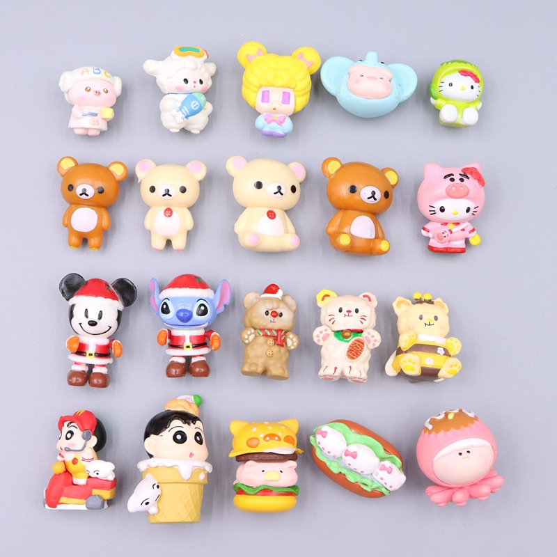 26 Style 2-3cm Cartoon Mini Figure Winnie the Pooh Stitch Mario Mickey ...