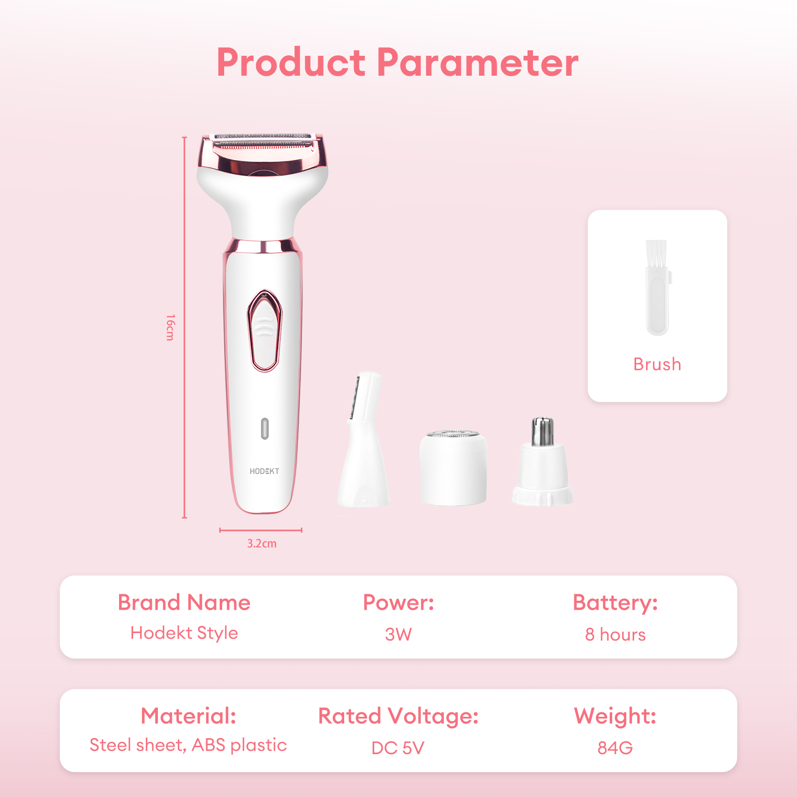HODEKT 4 In 1 Electric Shaver For Women Multi-function Full Body Shaver ...