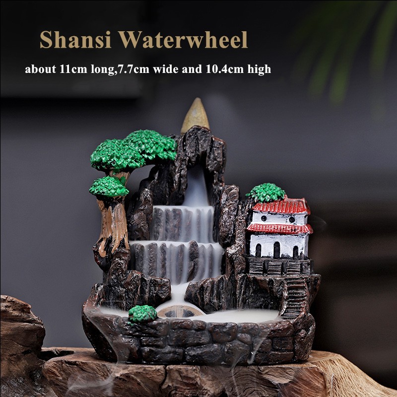 Feng Shui Cone Resin Backflow Incense Burner Waterfall Incense Holder ...