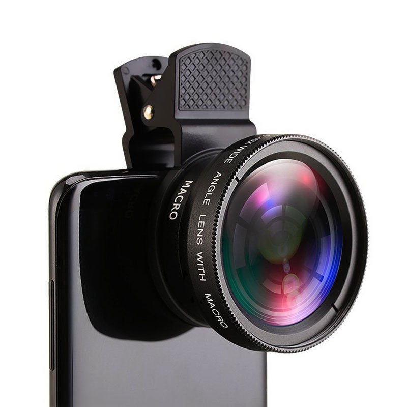 New 2-in-1 Portable Phone Camera External Lens Set: 0.45x & 49UV Ultra ...