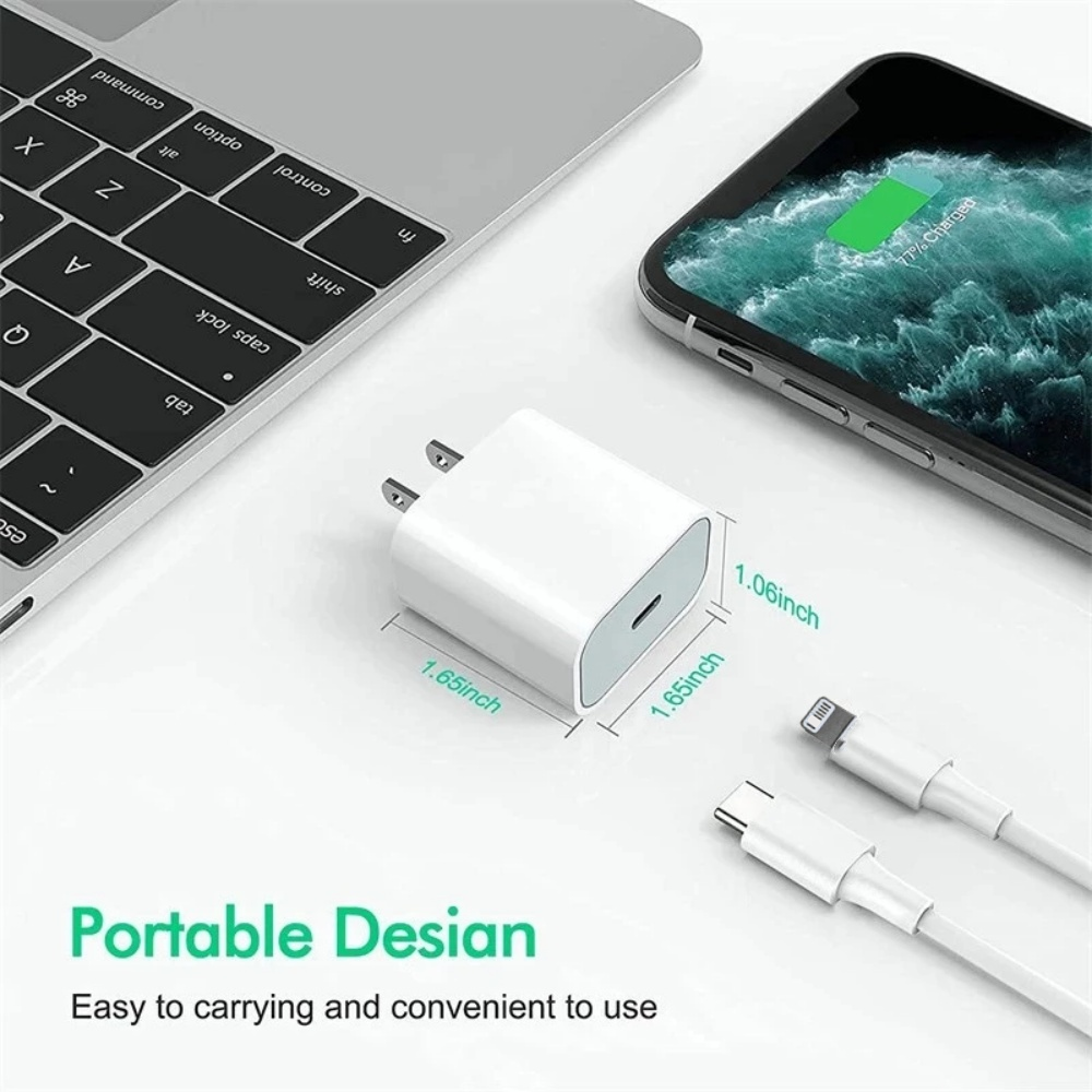 PD 30W USB-C Quick Charger Adapter with Fast Charging 1M/2M Cable for ...