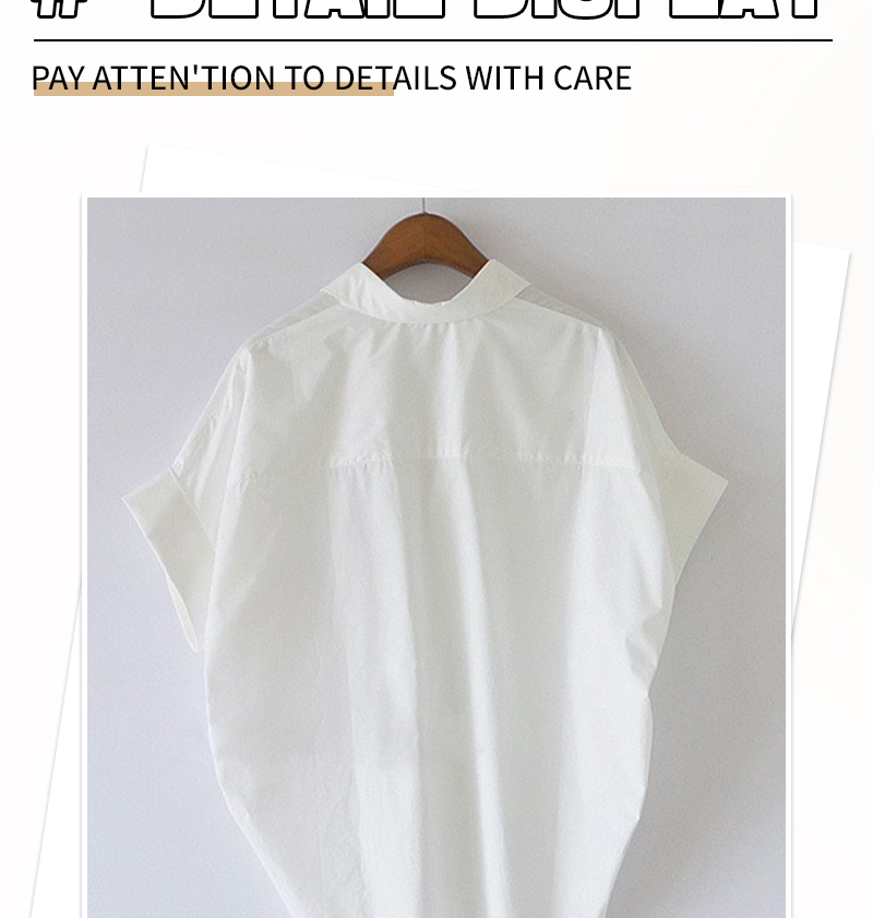 LEDIN Korean Style Women's Loose V-neck Bat Sleeve White Shirt | Shopee ...