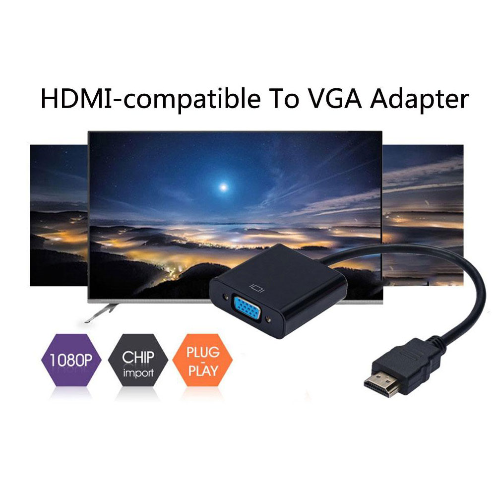 HDMI to VGA Cable Converter HD HDMI-compatible to VGA Female Adapter ...