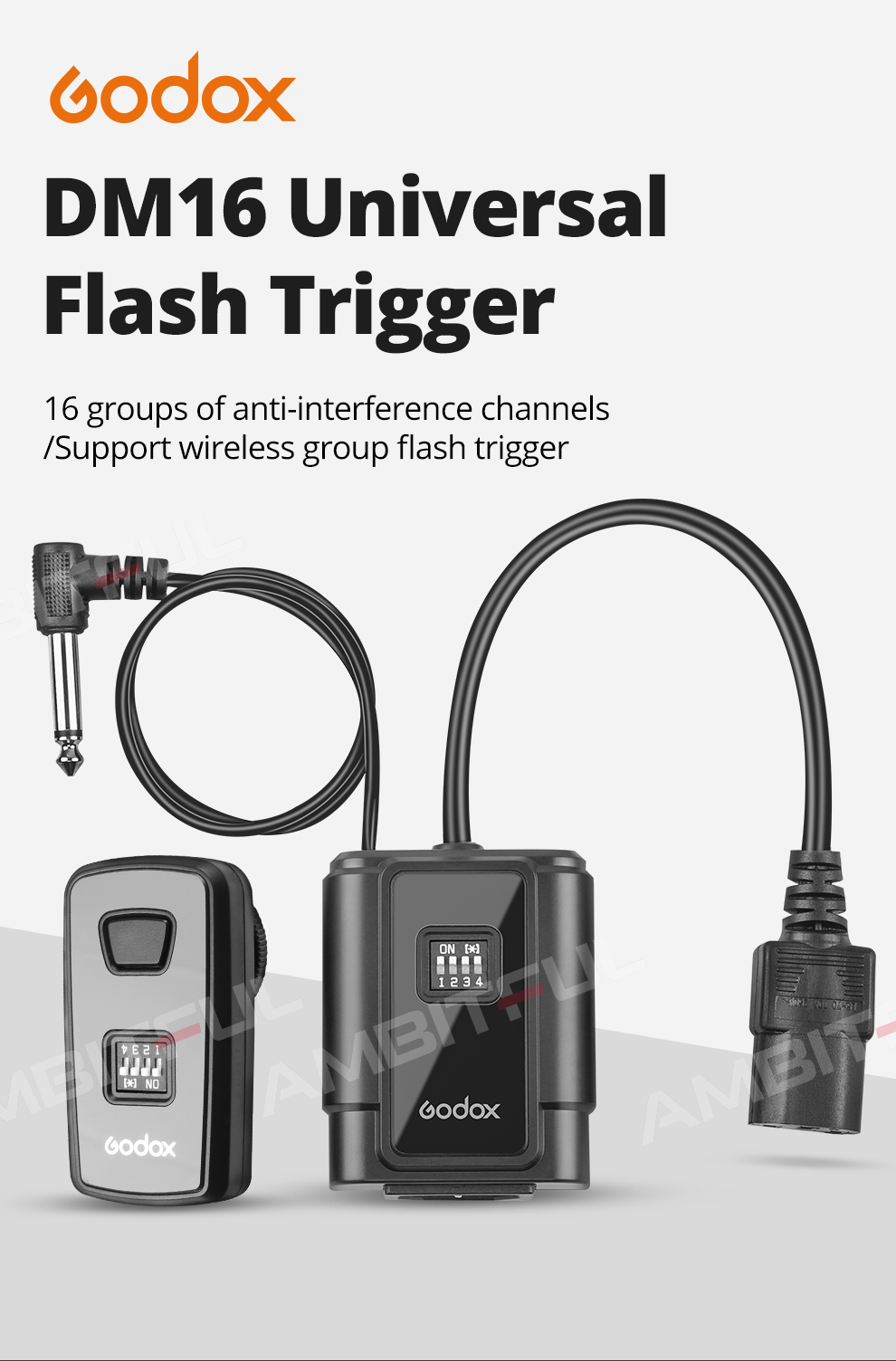 Godox DM16 Channel Wireless Radio Remote Studio Universal Flash Trigger For Cameras | Shopee ...