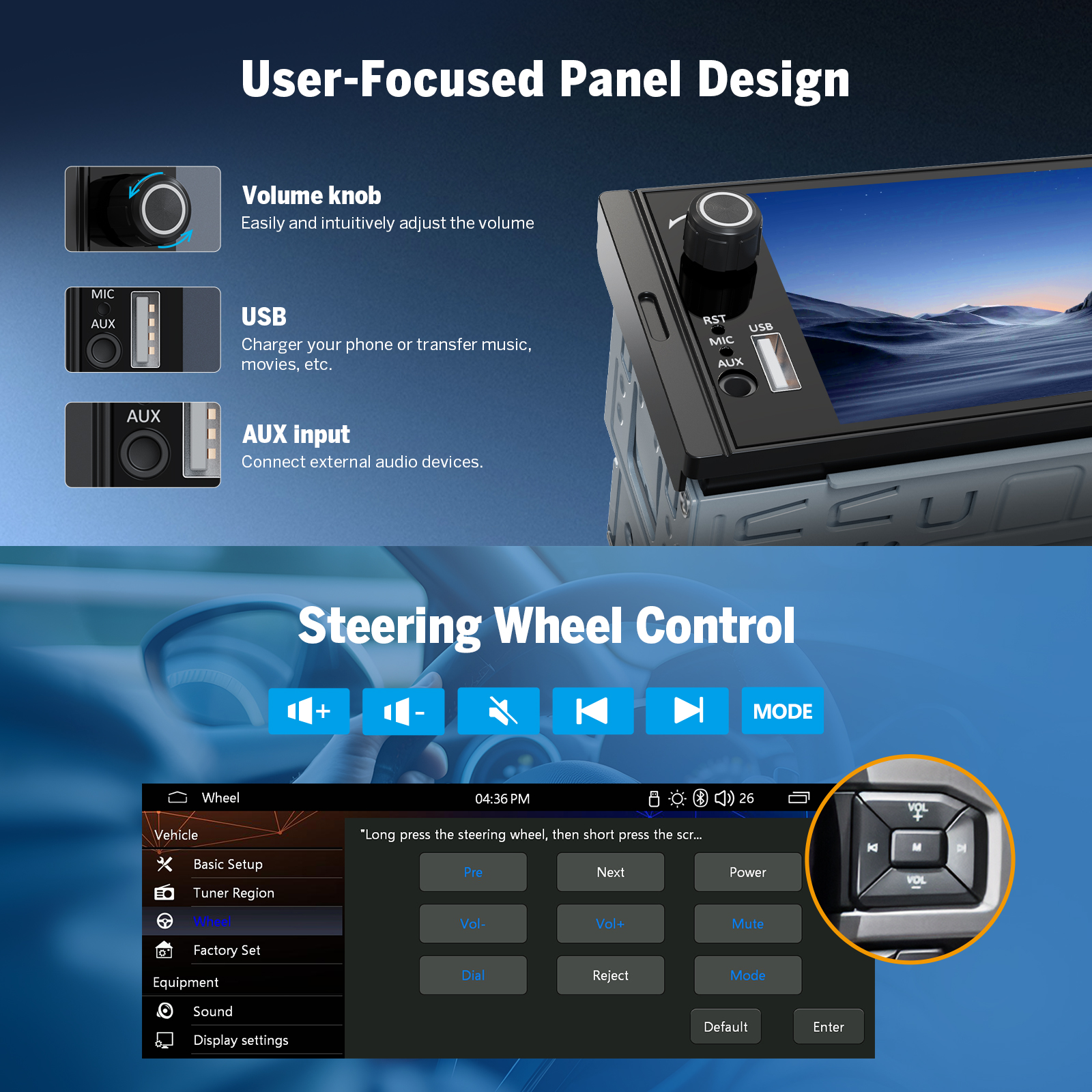 Eonon Wireless Apple Carplay Android Auto One Din Android Auto Car Head ...