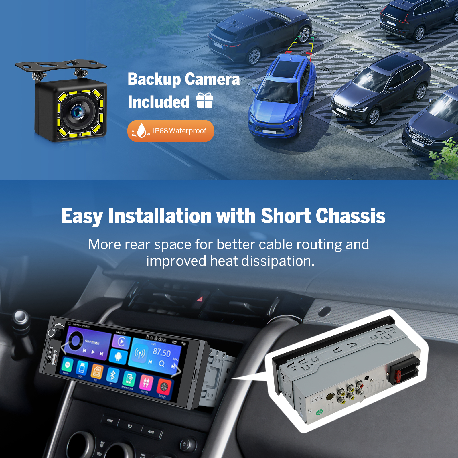 Eonon Wireless Apple Carplay Android Auto One Din Android Auto Car Head ...