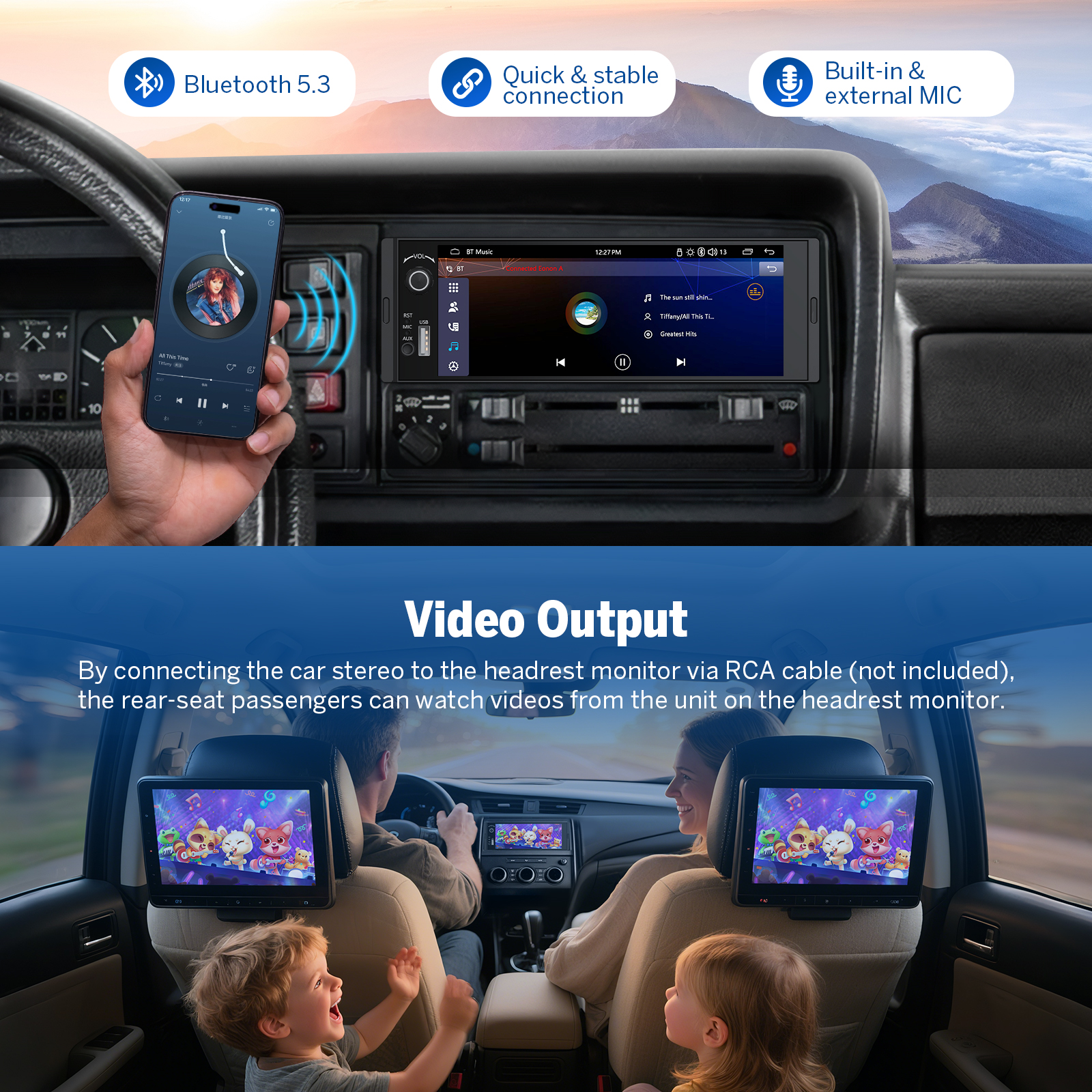 Eonon Wireless Apple Carplay Android Auto One Din Android Auto Car Head ...