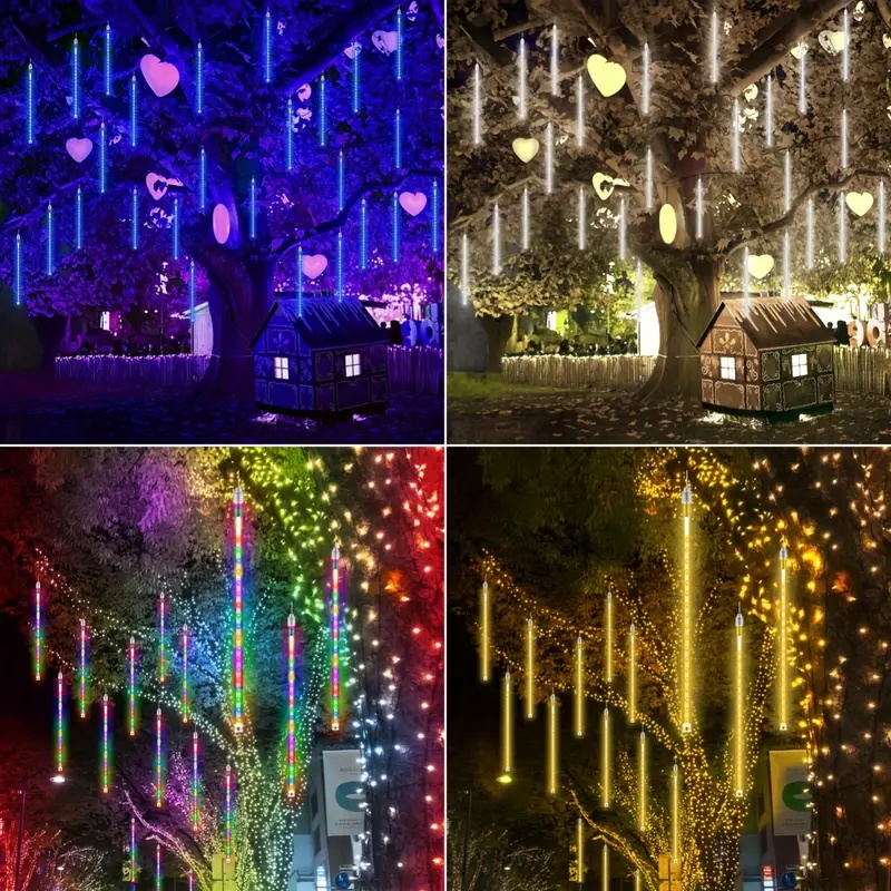 Solar Meteor Shower Lights - Waterproof 800mAh Battery Colorful LED for ...