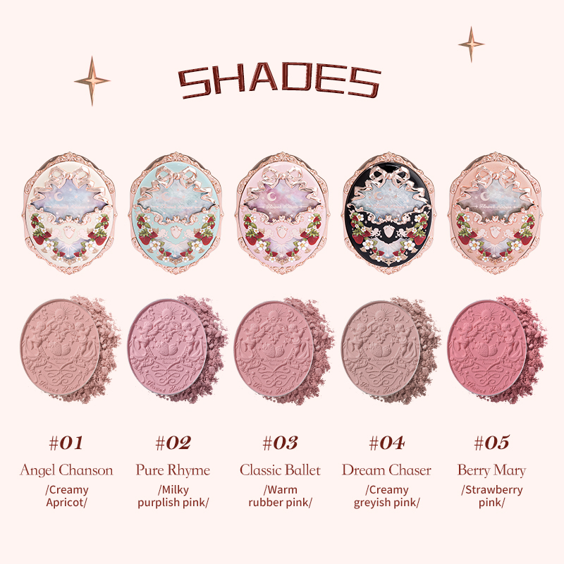 Flower Knows Blush Strawberry Rococo Series Embossed Blush Soft Powder ...
