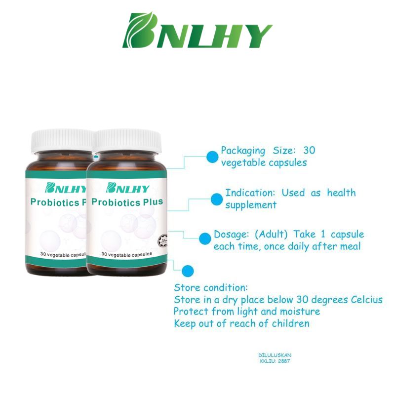 Probiotic Plus 30 vegetable capsules Halal Lactobacillus Prebiotic ...