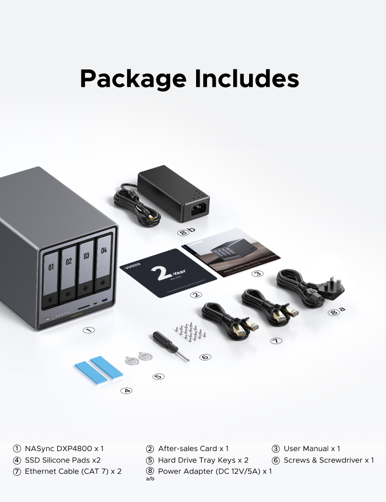 UGREEN NASync DXP4800 Plus 4-Bay Desktop NAS, Intel Pentium Gold 8505 5 ...