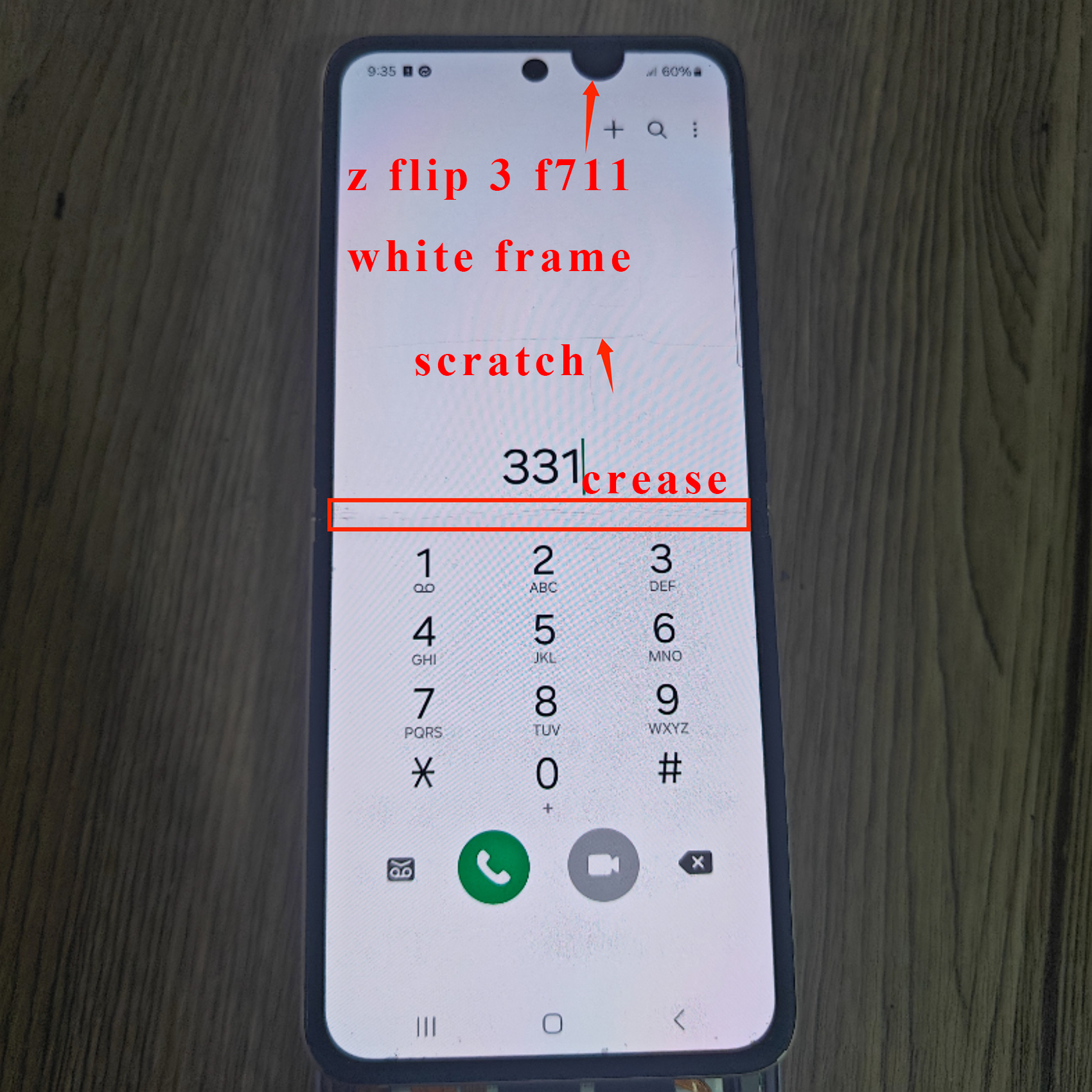 6.7inch super amoled with scratches dot line for samsung Z Flip 3 F711 ...