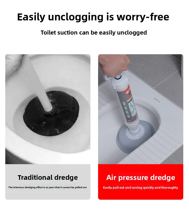 Powerful Pressure Toilet Plunger Instant Unclogging Tool for Clogged ...