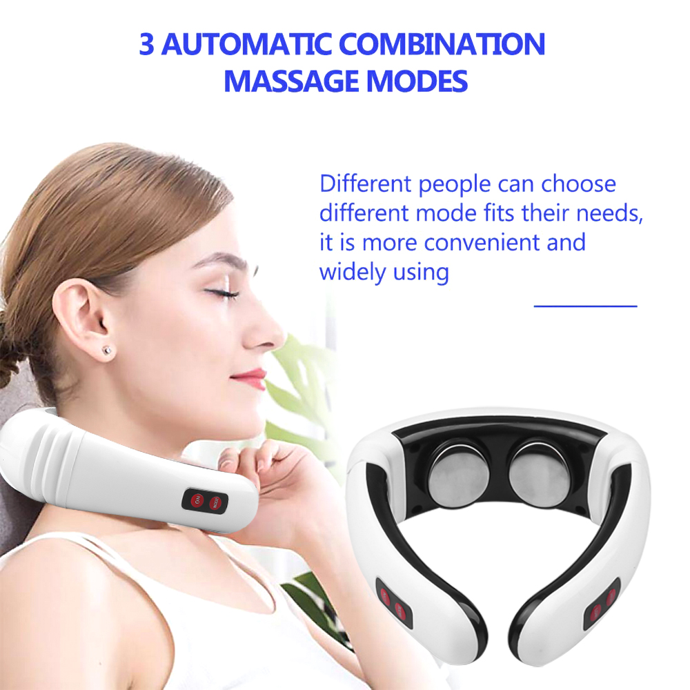 Electric Neck Massager With 6 Modes Dual Electronic Pulse Massage ...