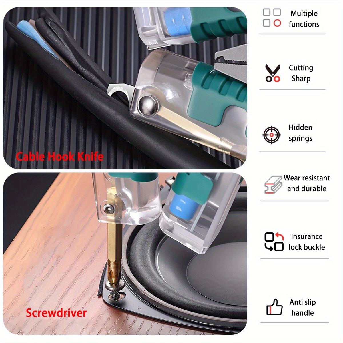 17-in-1 Foldable Wire Stripper – Multifunctional Electrician Pliers for ...