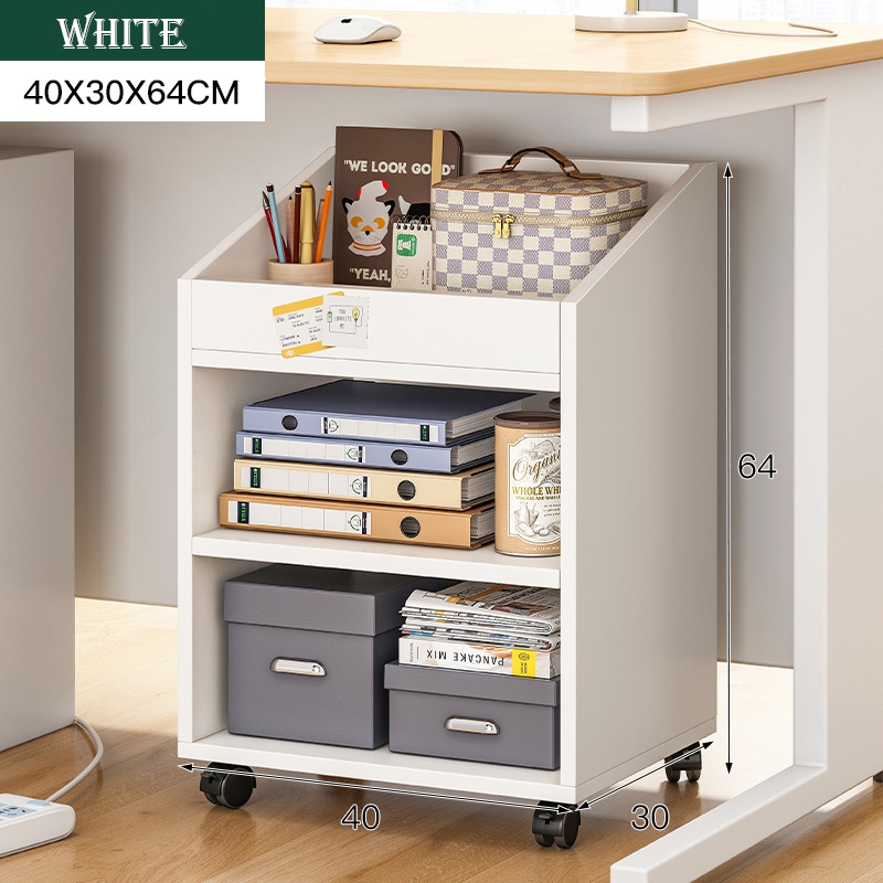 Under Table Organizer with Wheel Wooden Home Furnishings Movable Corner ...