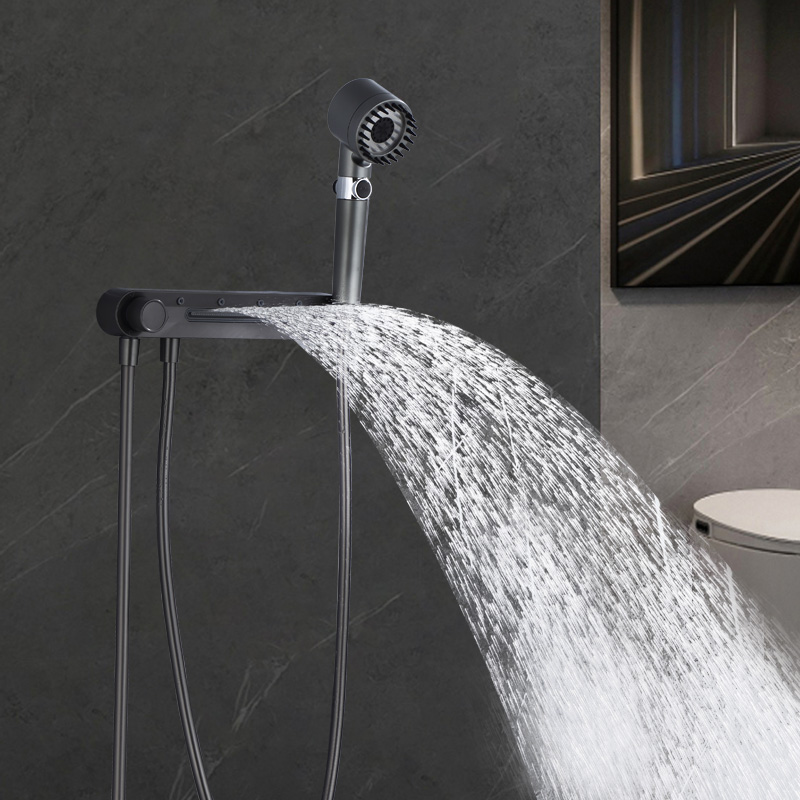 BAOKEMO Bathroom Multifunctional Waterfall Shower Set Non Drill Wall ...