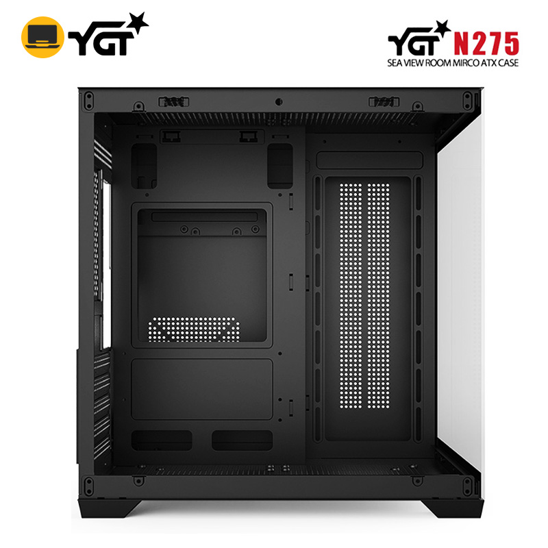 YGT Seaview Gaming PC Case With Tempered Glass Micro ATX Desktop ...