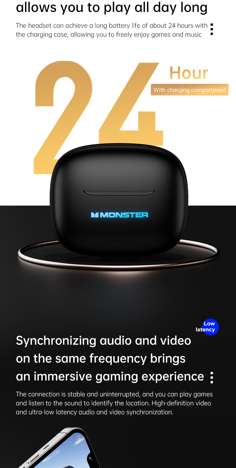 Monster XKT26 AI Smart Real-Time Translation Bluetooth Earphone 163 ...