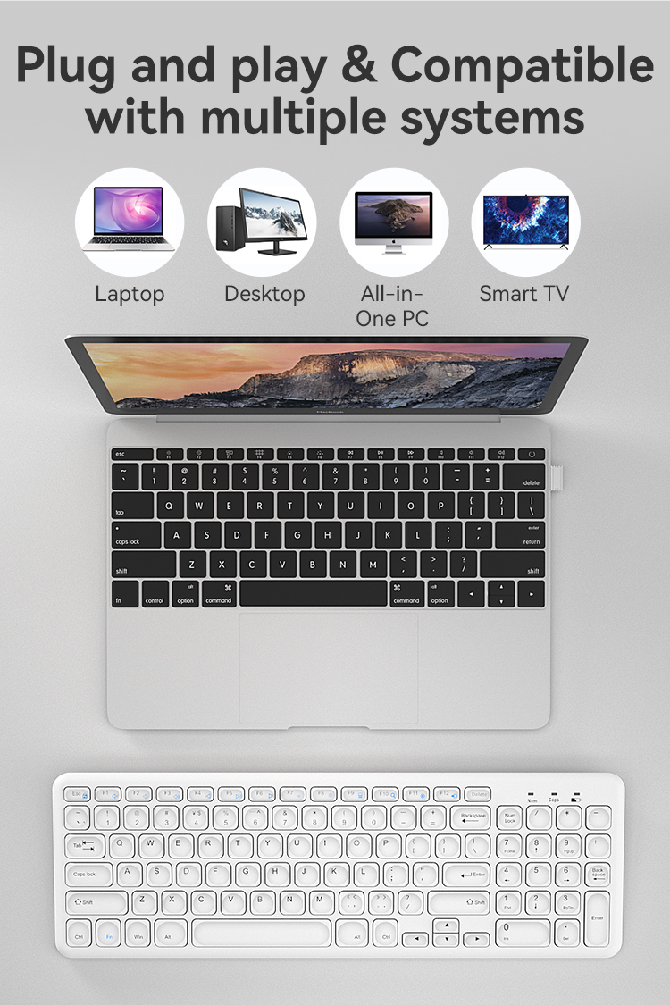 BOW HW256/HW256C Ergonomic Wireless Keyboard And Mouse Set Mute Office ...