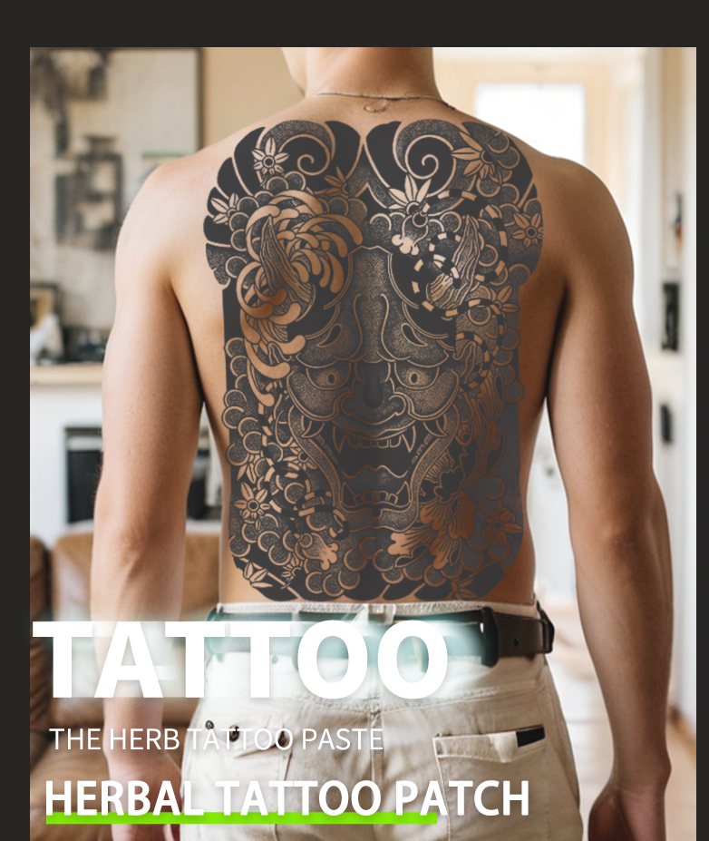 Japanese Oni Mask Temporary Tattoo Waterproof Realistic Back Body Art 1 ...