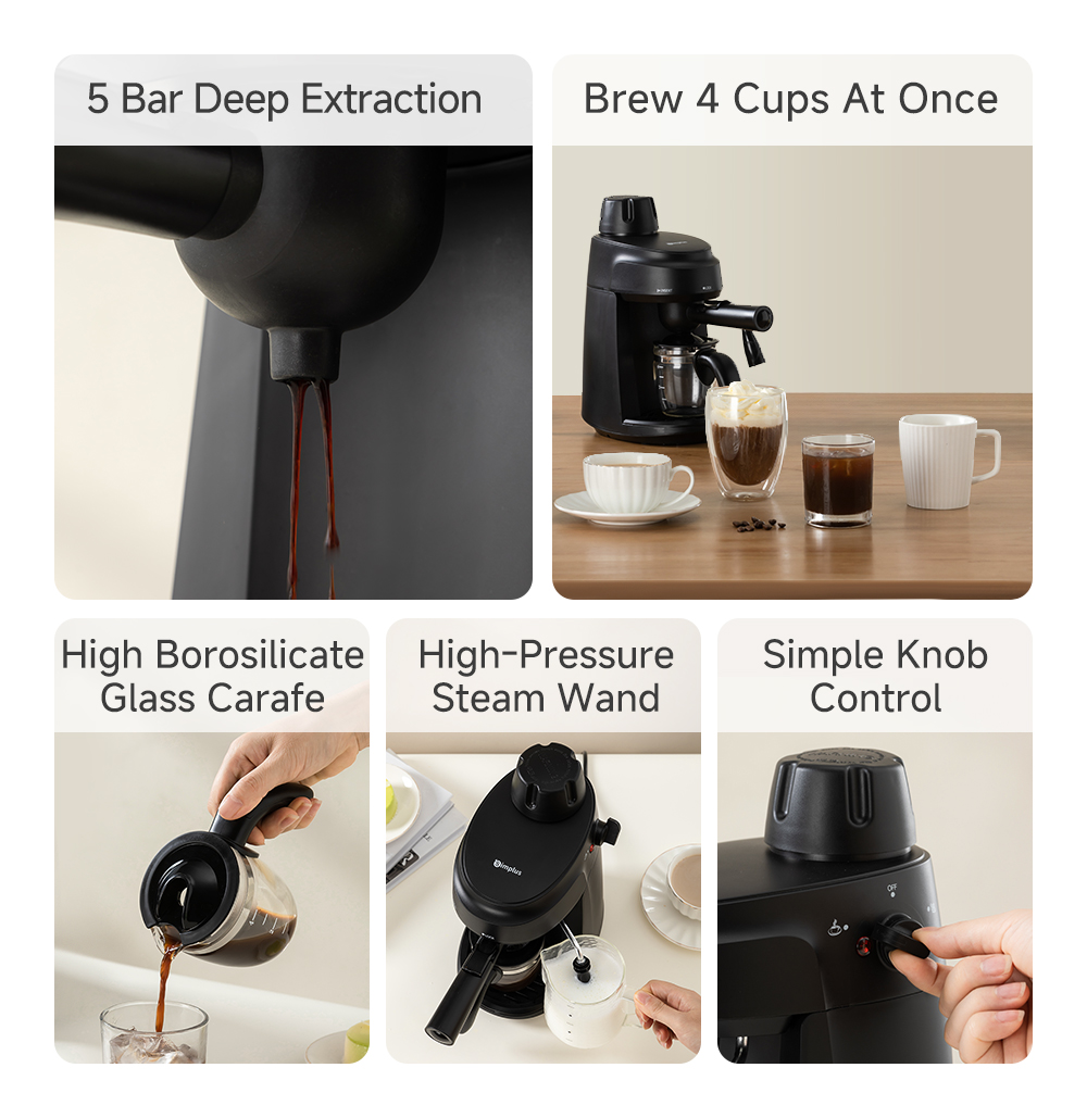 Simplus Coffee Maker Espresso Machine 5 Bar Extraction High ...