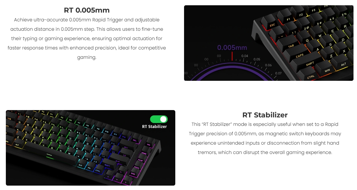 Akko TAC75 HE Black Wired Magnetic Switches Keyboard With SOCD, Rapid ...