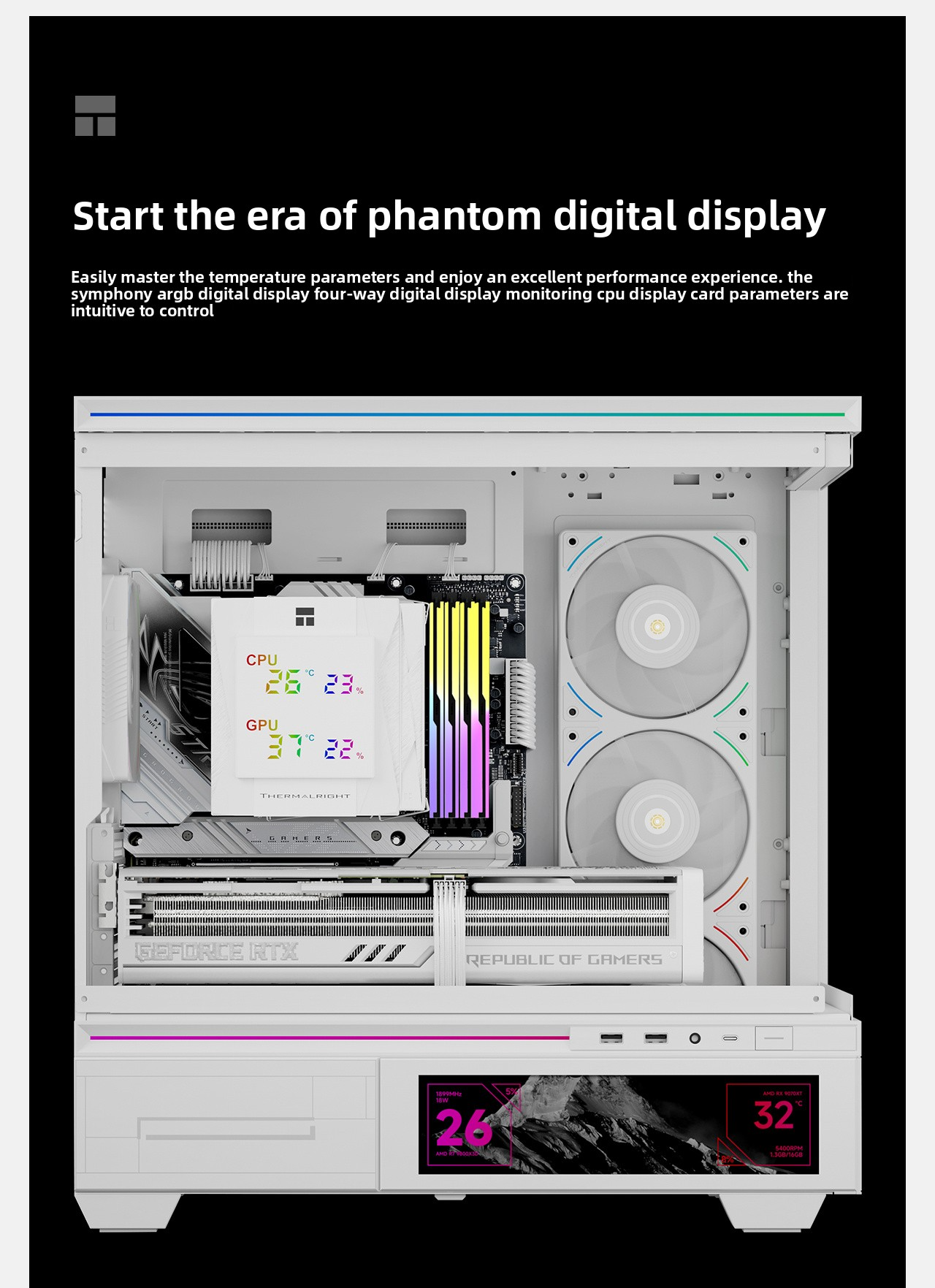 Thermalright Royal Knight 120 Digital LCD display CPU Air Cooler 6 heat pipe Heat Sink Digital ...