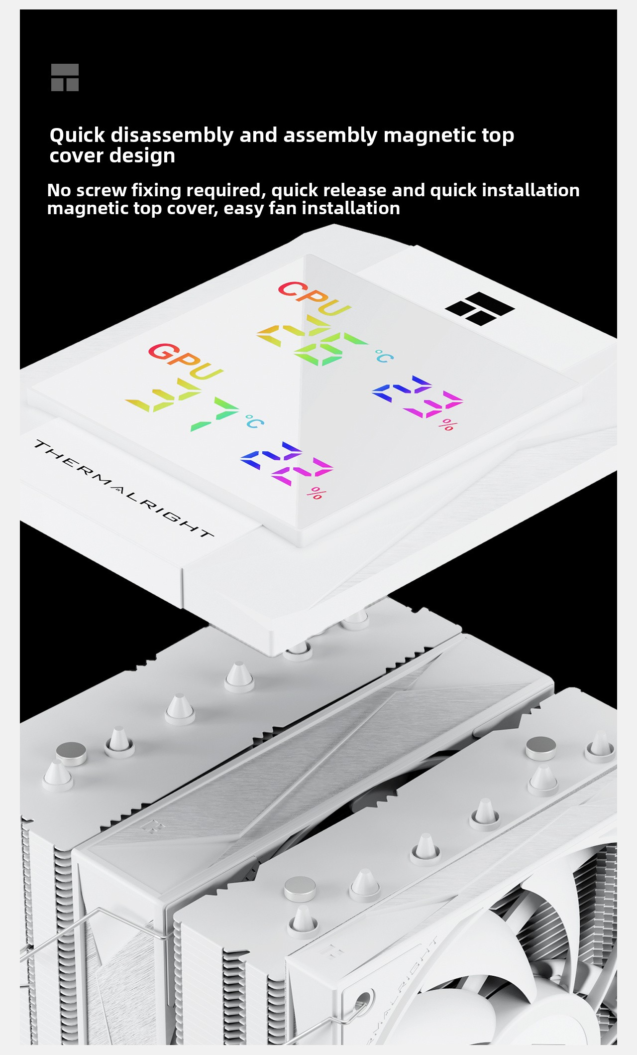 Thermalright Royal Knight 120 Digital LCD display CPU Air Cooler 6 heat pipe Heat Sink Digital ...